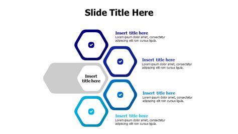 4 branched hexagon shapes with icons infographic inforgraphics and slides