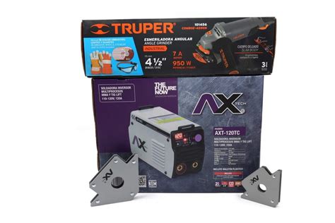 Combo De Soldadora Inversora Axtech Axt 120tc Gris Group Comercial Mexico