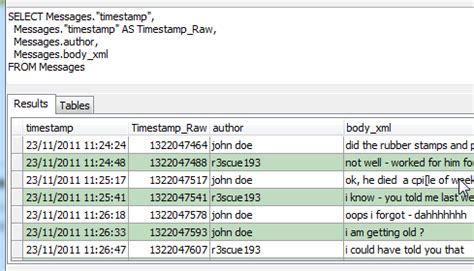 Adding The Same SQLite Column To A Report Twice Raw And Converted Sanderson Forensics