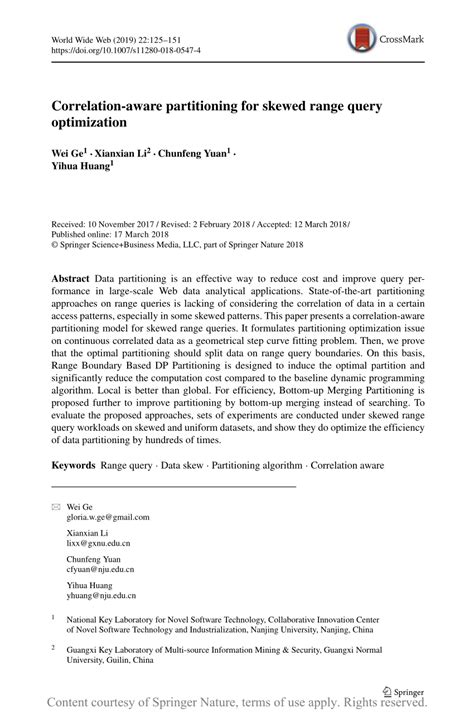 Correlation Aware Partitioning For Skewed Range Query Optimization