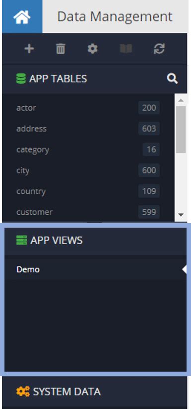 how to create a database view backendless view designer