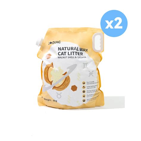 Zodiac Natural Way Walnut Shell And Cassava Cat Litter 6kgx2
