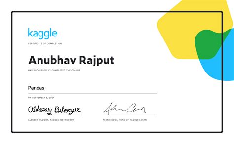 Anubhav Rajput Completed The Pandas Course On Kaggle