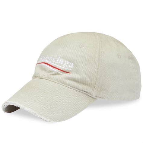 Balenciaga Mens Politcal Campaign Cap In Shellwhite Balenciaga