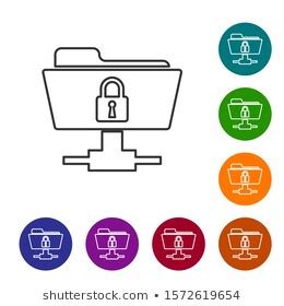 Grey Ftp Folder Lock Line Icon Stock Illustration 1572619654 Shutterstock
