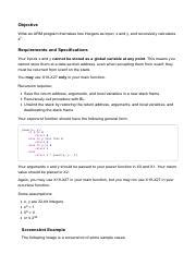 Programming Assignment Pdf Objective Write An ARM Program That Takes Two Integers As Input X