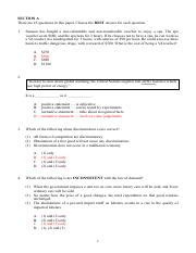 ECON MC Made By Me Pdf SECTION A There Are Questions In This Paper