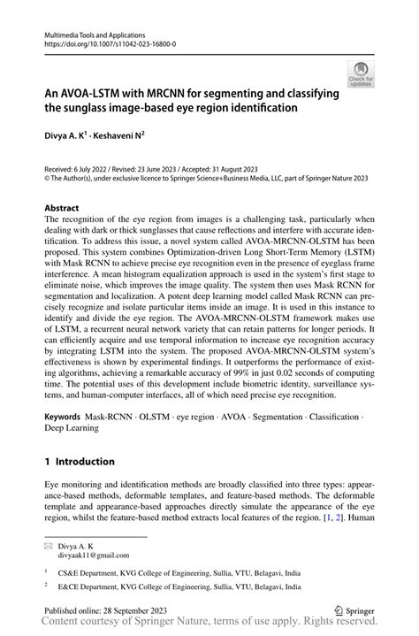 An Avoa Lstm With Mrcnn For Segmenting And Classifying The Sunglass