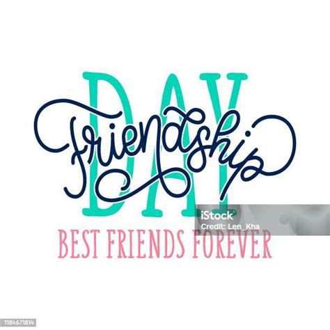 우정의 날 가장 친한 친구는 영원히 인용 배경에 격리 된 레터링 타이포그래피가있는 벡터 로고 타입 옷 카드 배너 배지 포스터 스티커를 위한 축하 슬로건이 있는 일러스트 1