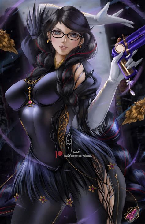 Wei Promise Bayonetta Bayonetta Series Bayonetta Highres Girl Black Hair Blue