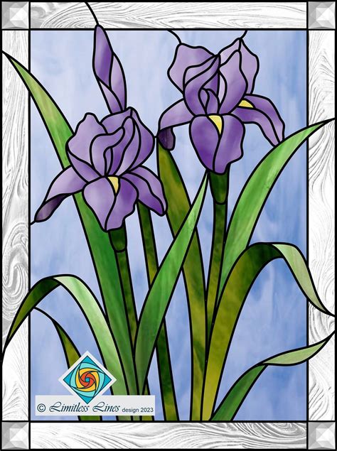 Iris Stained Glass Pattern Pdf Digital Instant Download Advance Level