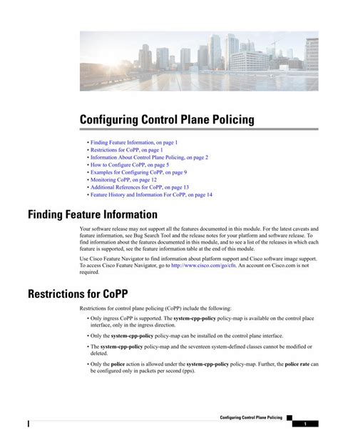 PDF Configuring Control Plane Policing Pps CPU Queues Enabled By Default ClassMapsNames