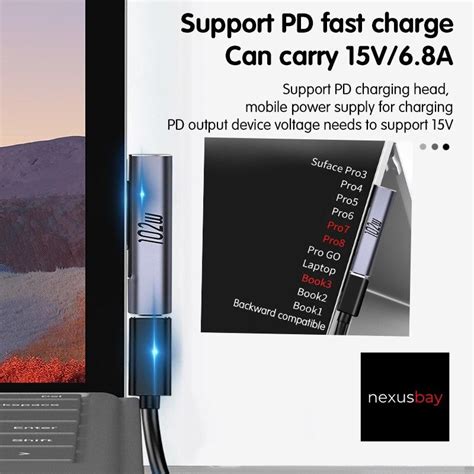 Surface To Usb C Magnetic Charging Adapter Support Pd 15v 3a 45w Compatible Surface Pro Surface