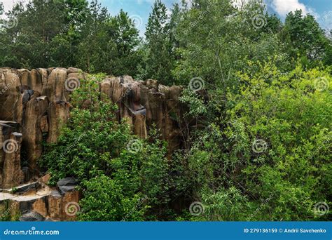Basalt Pillars In An Abandoned Quarry Abandoned Basalt Quarry As A Natural Monument Stock Image
