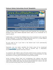 Future Value Calculator Excel Template Docx Future Value Calculator Excel Template Future