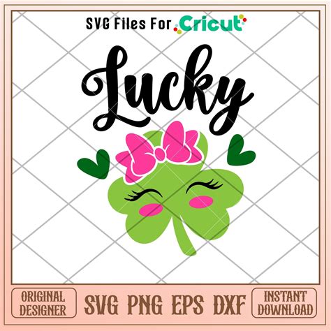 Cute Lucky Clovercute Lucky Clover Svg Svg Files For Cricut