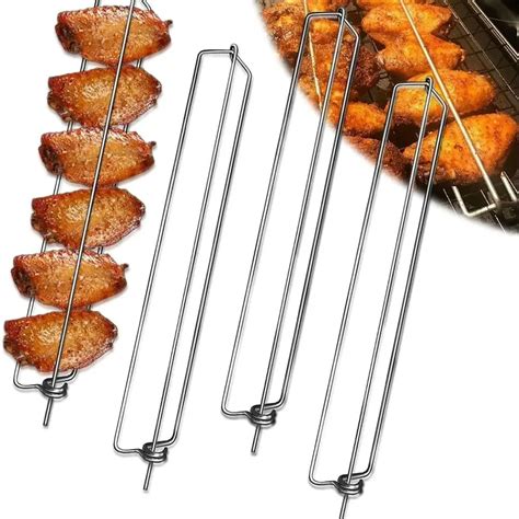 4 Pack Chicken Wing Rack Outdoor Grill Fork Wing Rails Grill Bbq Grill Tools Deals Global