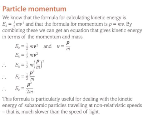 Formula For Particle Momentum