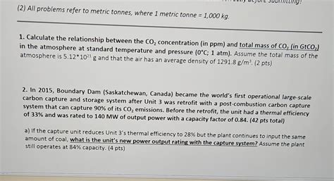 Solved 2 All Problems Refer To Metric Tonnes Where 1 Chegg Com