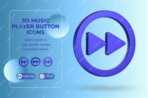Premium Psd Fast Forward Button In 3d Ilustration Or Icon For Music Player