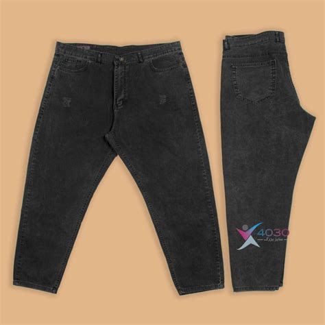 شلوار جین مام استایل زغالی سایز بزرگ 4288 فروشگاه لباس سایز بزرگ