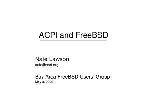 Acpi And Freebsd Part 1 Pdf