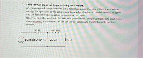 solved 2 solve for v0 in the circuit below including the