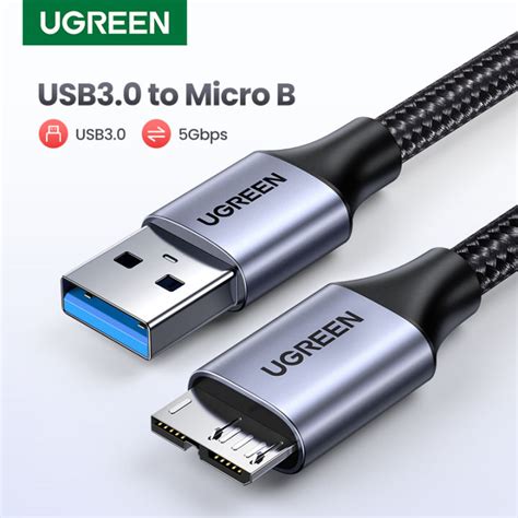 Ugreen Micro B Cable Usb 30 3a Fast Charging 5gbps Data Cable External