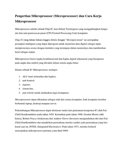1 Pengertian Mikroprosesor Pdf