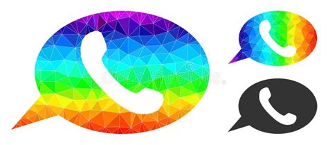 vector triangle filled phone message icon with rainbow gradient stock