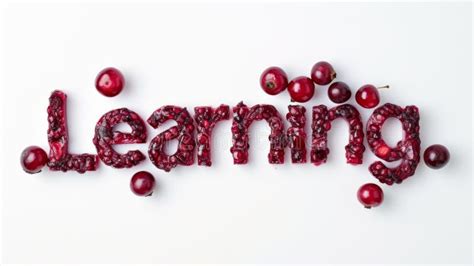 The Word Learning Isolated On White Background Made In Cranberry