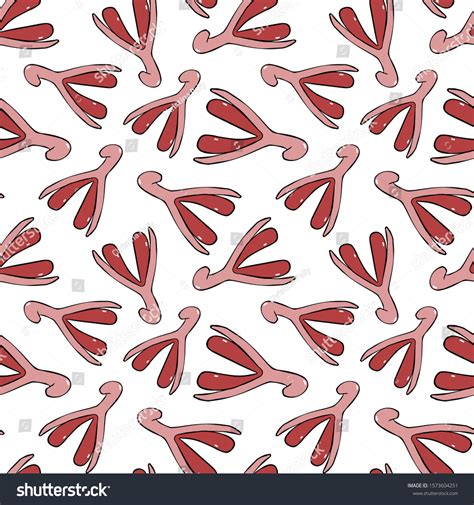 Seamless Pattern Art Illustration Female Reproductive Stock