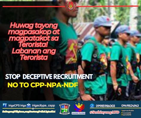 Irigacps No To Cpp Npa Ndf Sabagongpilipinasanggustongpulisligtaska Serbisyongapd