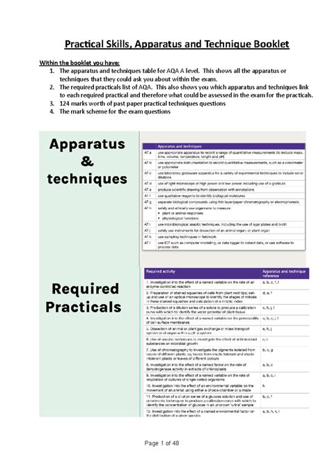 Practical Techniques Booklet Qm1hek Practical Skills Apparatus And