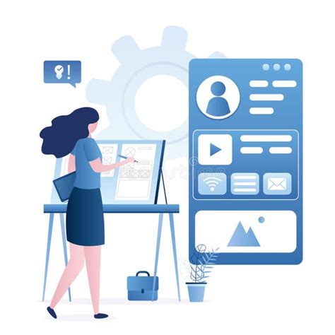 Ui Designer Creates Structure Of Information Blocks Of Mobile