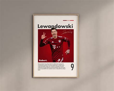 Digital Robert Lewandowski Poster Decorative Football Wall Art Printable Lewandowski Art Soccer