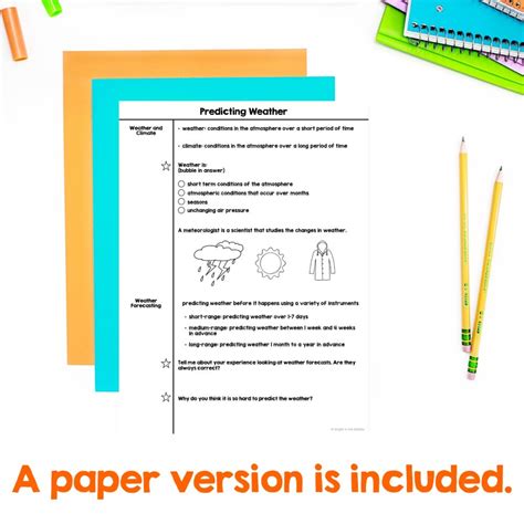 Predicting Weather And Weather Instruments Print And Digital Interactive Lesson Bright In
