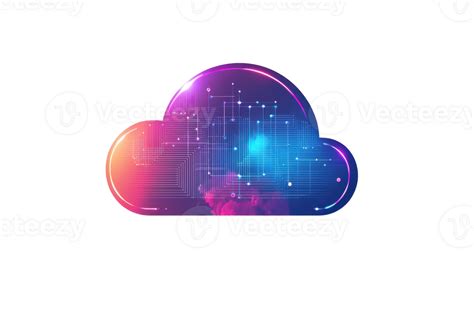 A Vibrant Cloud Icon With Digital Circuitry Symbolizing Cloud Computing And Technology
