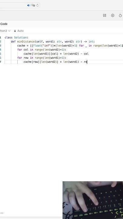 Leetcode 72 Edit Distance Coding Python Programming Code