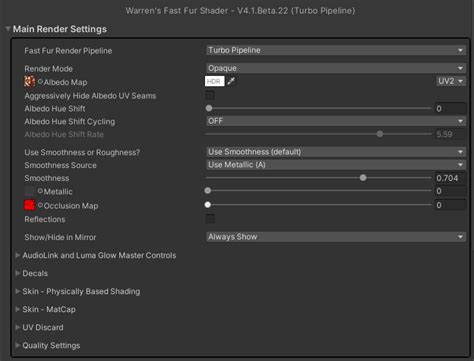 Filemain Render Settings Warrens Fast Fur Shader