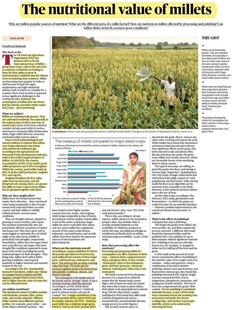 Upsc Civil Services Exam On Twitter The Nutritional Value Of Millets
