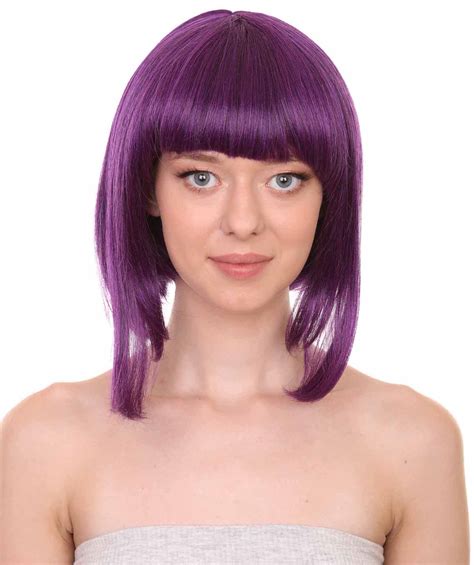 Anime Cosplay Purple Bob Wig Halloweenpartyonline
