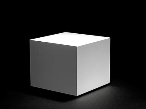 Premium Photo Blank White Cube On A Black Background Generative Ai