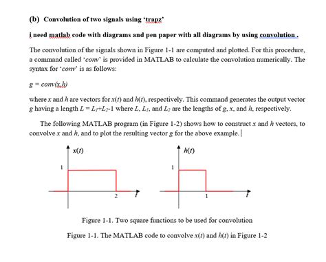 Solved B Convolution Of Two Signals Using Trapz į Need