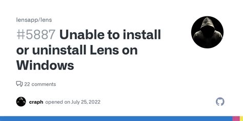 Unable To Install Or Uninstall Lens On Windows Issue Lensapp Lens GitHub