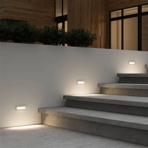 Arcchio Javis Led Recessed Light Smooth White Outdoor Stair