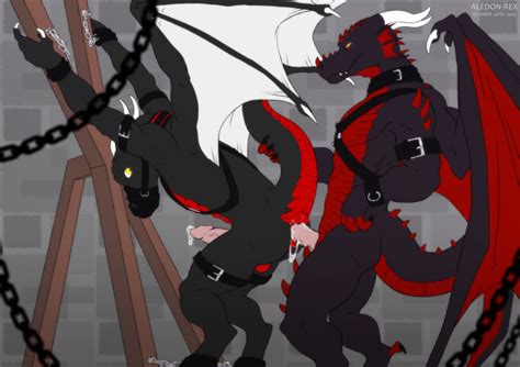 Rule 34 Aledonrex Anal Anal Sex Anthro Ass Barbs Belt Biceps Black Skin Bondage Bondage Gear