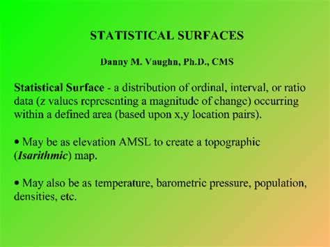 Ppt Statistical Surfaces