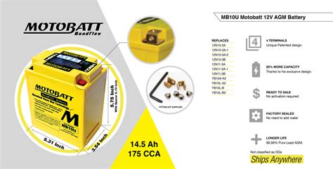 Motobatt Mb10u Battery Toronto Royal Battery Sales