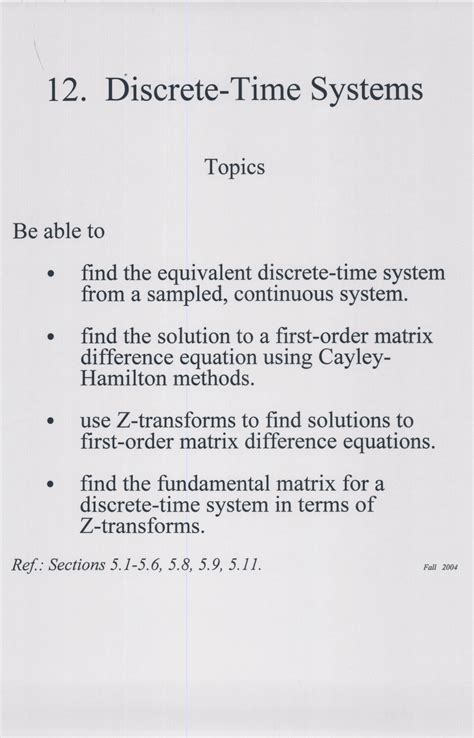 Sampling Continuous Systems System Analysis Techniques Ecse 6400 Docsity